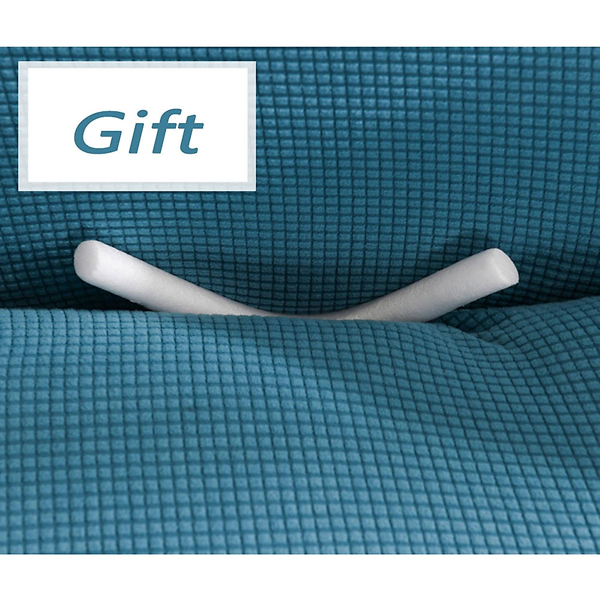 IMYOGI High Stretch Sofa Covers Stylish Polyester Sectional Sofa Slipcovers L Shape Modern Style Sofa Cover Couch Covers Machine Washable Furniture Protector for Living Room -Blue-4 Seater+4 Seater