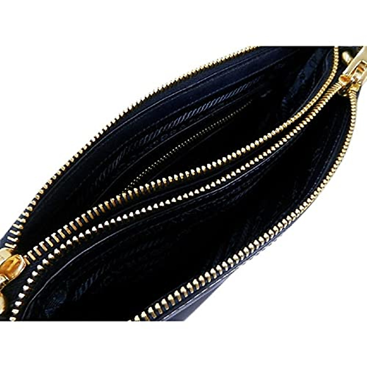 Prada Tessuto Nylon Blue Double Zip Calf Leather Crossbody Bag 1BH046