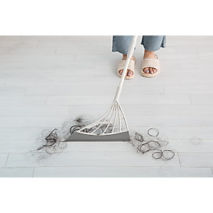 Original Broombi - All-Surface Silicone Broom, Squeegee, Pet Hair Remover - Smart Broom for Indoor Cleaning - Cleans Glass, Fine Dust, Hair, Liquids - for Smooth Floors, Rugs, Windows (Grey)