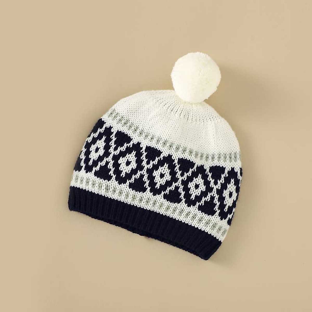 Wugugu Baby Girls Boys Rompers Caps Outfit Newborn Infant Knitted Jumpsuits Hats Suit Unisex Retro Long Sleeve Soft Warm Winter Spring Bodysuit Clothes White 6-12 Months