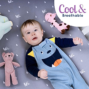 GROW WILD Pack n Play, Mini Crib Sheets 3-Pack | Soft Jersey Sheet Set for Boys or Girls | Playard Mattress, Pack and Play Sheets Fitted | Portable Bassinet Sheet - Woodland Nursery Decor