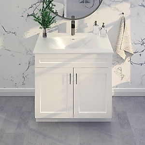 La Royal White Shaker Sink Base Bathroom Vanity Ready-to-Assemble Cabinet 36" Width