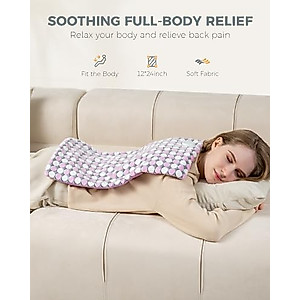 NOWWISH Heating Pad for Back Pain & Cramps Relief, Moist Heat & Auto Shut Off, Machine Washable, Gifts for Women, Mom, Wife,12 "x 24", Purple