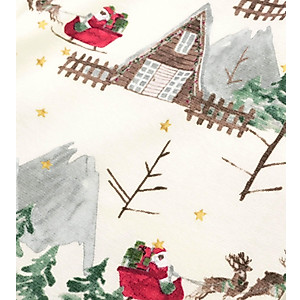 Burt's Bees Baby Baby Kids 2-Piece Family Jammies Matching Holiday Organic Cotton Pajamas, Santa's Sleigh, 8 Years