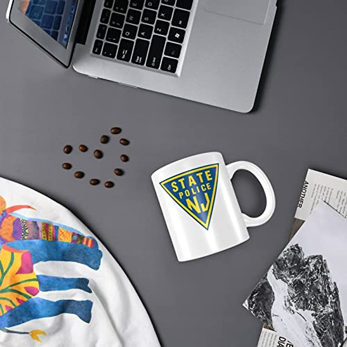 Nj State Police Porcelain Coffee Mugs, Classic Ceramic Cup For Tea Latte Cappuccino