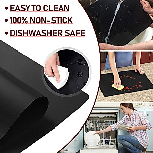 3 Pack Oven Liners for Bottom of Oven, Large Reusable Heavy Duty Oven Liners Protector Mats for Gas Oven Electric Oven Baking Sheet Toaster Microwave Grill, Nonstick BPA and PFOA Free, 23.62x15.75 in