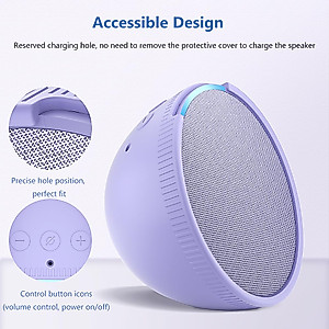 sikiwind Speaker Cover, Silicone Au-dio Box Cover Case Waterproof Speaker Protective Sleeve Shockproof Anti Drop Accessories for Amazon Echo Pop