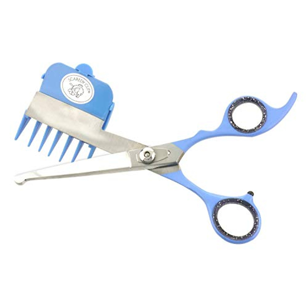 SCAREDY CUT Silent Pet Grooming Kit for Dog, Cat and All Pet Grooming - A Quiet Alternative to Electric Clippers for Sensitive Pets (Right-Handed Blue)