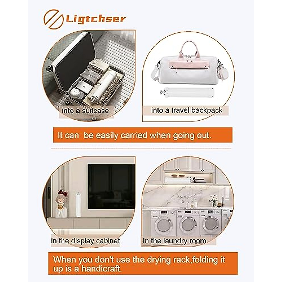 Ligtchser Tripod Clothes Drying Rack, Portable, Foldable and Space Saving,Collapsible Drying Rack for Laundry,Travel,Indoor,Outdoor. A Folding Clothing Rack for Both Travel and Daily Family Use.