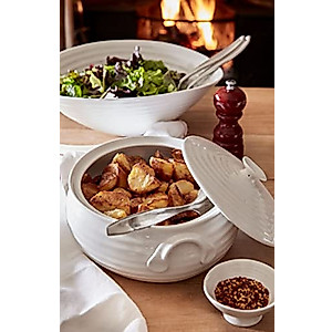 Portmeirion Sophie Conran Collection White Oval Casserole, (Small) - Dishwasher, Microwave, Oven and Freezer Safe - Made in England