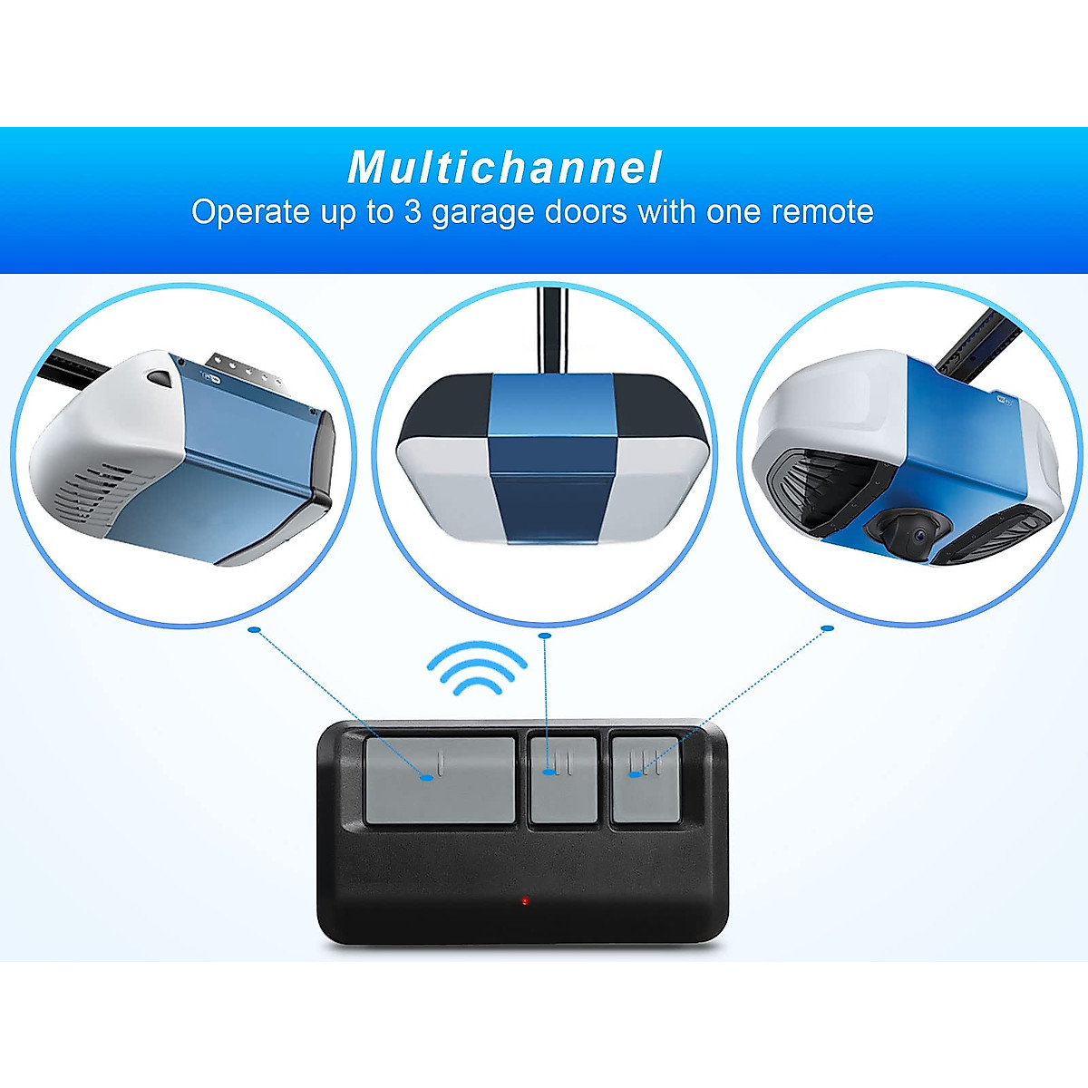 2 for Chamberlain LiftMaster Craftsman Garage Door Opener Remote 893LM 893MAX 971LM Universal with Extra Battery