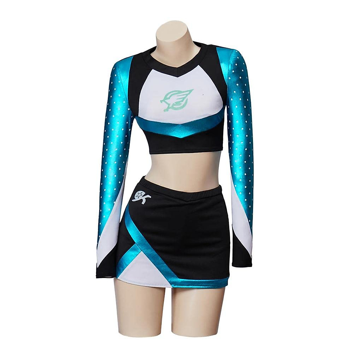 MyheroCos Maddy Perez Cheerleader Outfit Women's Crop Top with Mini Skirt High School Cheerleading Costume-XS