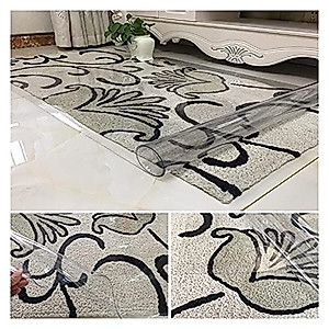 Clear PVC Desk Chair Mat PVC Hardwood Floor Mat Protector,1.5mm Thick, Clear Vinyl Floor Runner Protect Pads/Non Slip Transparent Doormat Protector Chair Mat,85/105/125/145cm Wide for Office & Home (