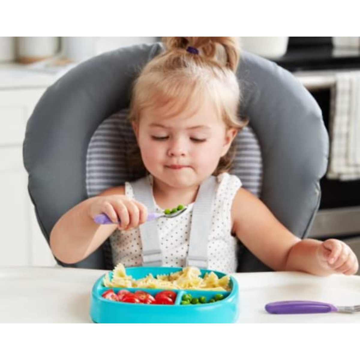 NUK Kiddy Cutlery Spoons, 3 Pack, 18+ Months Purple & Green (Purple & Green)