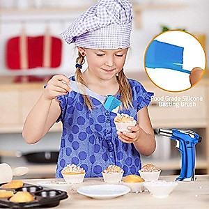 ZEBRE Butane Torch, Refillable Culinary Torch Kitchen Blow Torch Lighter with Adjustable Flame for Desserts, Creme Brulee, BBQ and Baking (Butane Gas Not Included) (Blue)