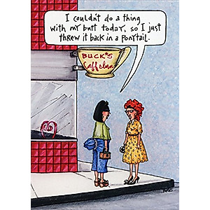 Ponytail Funny Birthday Card