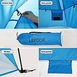 Leedor Beach Tent Sun Shelter Instant Beach Umbrella Easy Cabana with UPF 50+ UV Portable Windproof Pop Up Shade for 3 to 4 Person for Family Patent Pending