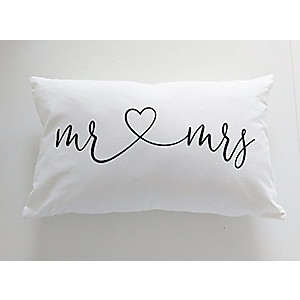 Mr Mrs Gift Pillow Gift Mr and Mrs Pillow Cover Bedroom Decor Master Bedroom Throw Pillow with Words Quotes