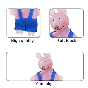 4PCS Three Little Pigs Finger Puppets - Mini Animal Puppets for Kids Storytelling and Playtime Puppet Theater Plush Cartoon Finger Puppet for Toddlers