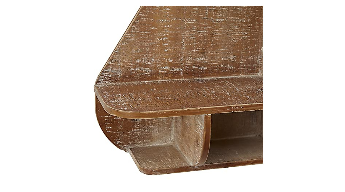 Deco 79 Nautical Wood Sail Boat Wall Shelf - 8 Cubbies