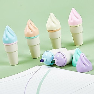 6PCS Cute Highlighter Pen,Mini Ice Cream Painting Marker Pen Drift Bottles Marker Pen Mini Paint Marker Pen(Drift bottles)