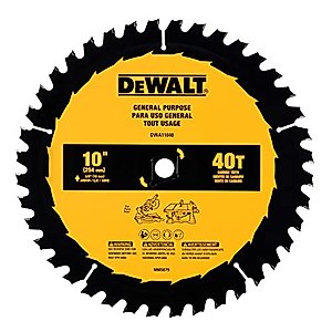 DEWALT Table Saw Blade, 10", 40 Tooth, with Fine Finish, Ultra Sharp Carbide (DWA11040)