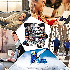 FYC Winter Womens Socks - Wool Warm Thick Knit Cozy Crew Casual Vintage Soft Socks for Women - Christmas Gifts - 5 Pairs