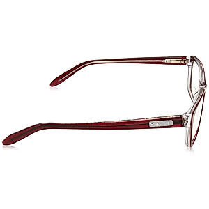 Ralph by Ralph Lauren Women's RA7039 Square Prescription Eyewear Frames, Shiny Transparent Red/Demo Lens, 51 mm