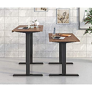 Lorell Height-Adjustable 2-Motor Desk, Brown