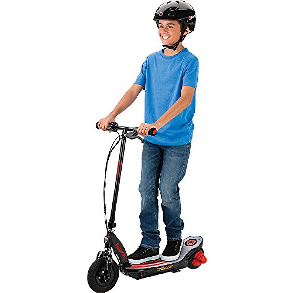 Razor Power Core E100 Electric Scooter - 100w Hub Motor, 8" Air-filled Tire, Up to 11 mph and 60 min Ride Time, for Kids Ages 8+