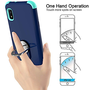 lovpec Compatible with Galaxy A10e Case with Soft TPU Screen Protector, Ring Magnetic Holder Kickstand Shockproof Protective Phone Cover Case for Samsung Galaxy A10e 5.8 inches (Navy)