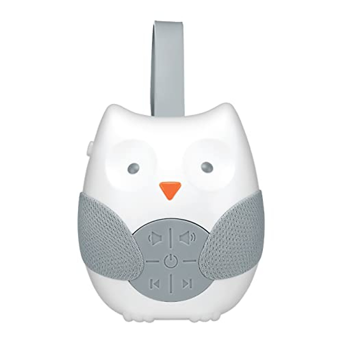 FirstHealth Soothing Sounds Baby Lullaby Sound Machine Speaker with 12 Sounds- Customizable Timer - Fun and Cute Owl Design - Hanging Loop - Stroller, Carrier, Crib, Car Seat