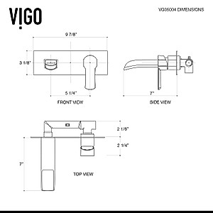 VIGO Cornelius 3.125 inch H Single Handle Bathroom Faucet in Matte Black - Wall Mount Faucet - Rough-in Valve Included VG05004MB