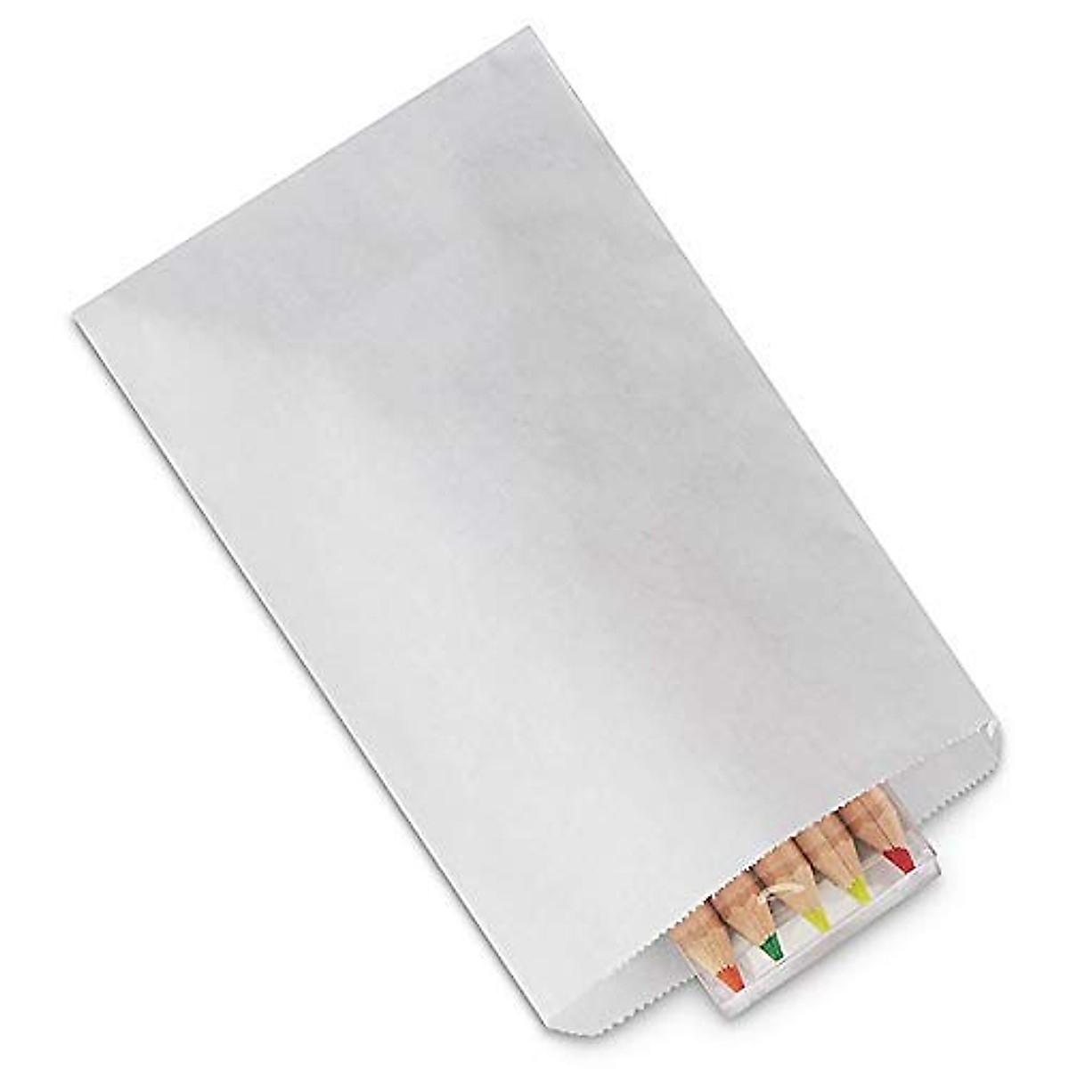 N'ice Packaging 200 White Flat Paper Bags Good for Candy, Cookies, Small Gift, Crafts, Party Favor, Sandwich, or Merchandising - no Gussett (White, 6" x 9")