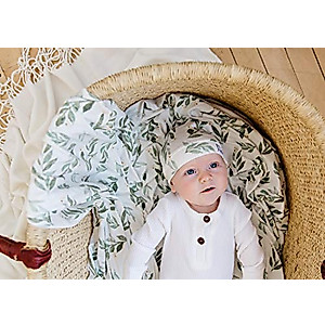 Large Premium Knit Baby Swaddle Receiving Blanket"Fern" by Copper Pearl