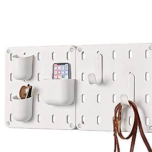 iDesign Cade BPA-Free Plastic Modular Hanging Pegboard Organizer Single Storage Hooks, 4.88" x 2.67" x 1.25", Matte White