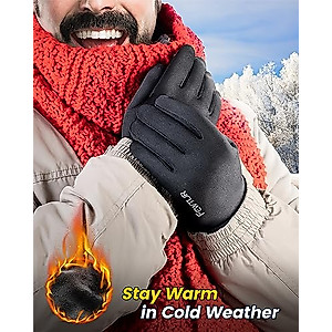 FEWTUR Winter Hiking Gloves for Men Women Cold Weather - Thermal Warm Gloves with Touchscreen Finger for Running Biking