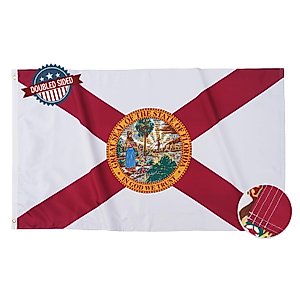 TOPFLAGS Florida Flag 4x6 Outdoor Made in USA Double Sided Florida State Flags Heavy Duty 3 Ply FL Flags with 2 Brass Grommets 4 Rows for Outside，Vivid Color Sewn Stripes