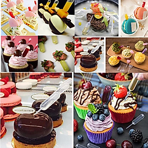 Plastic Pipettes Squeeze Dropper Disposable 4ml, 100PCS Dropper Strawberry Pipettes for Chocolate, Cupcakes, Strawberries,Ice Cream, Mini Cakes