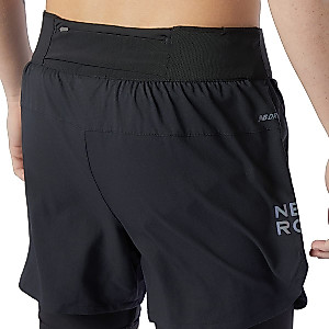 New Balance mens Q Speed Fuel 2 in 1 5 Inch Shorts, Black, XX-Large US