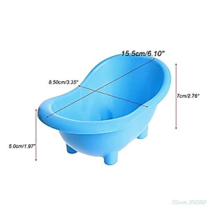 UEETEK Pet Bathtub Bathroom,Small Animal Mice Bathtub Bath Basin for Rat Hamster (Blue)