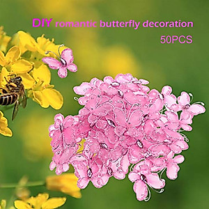 Veemoon Wall Decor Wall Wall Wall Wall Wall Fine Glitter mesh Wire Glitter, 50pcs 3D Craft Fabric Butterflies mesh Glitter with gem for Home and Wedding Party Decorations Decor