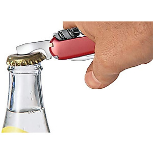 Victorinox Super Tinker Swiss Army Pocket Knife, Medium, Multi Tool, 14 Functions, Blade, Bottle Opener, Red