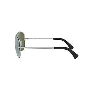 Ray-Ban RB3449 Aviator Sunglasses, Silver/Green Mirrored Silver, 59 mm