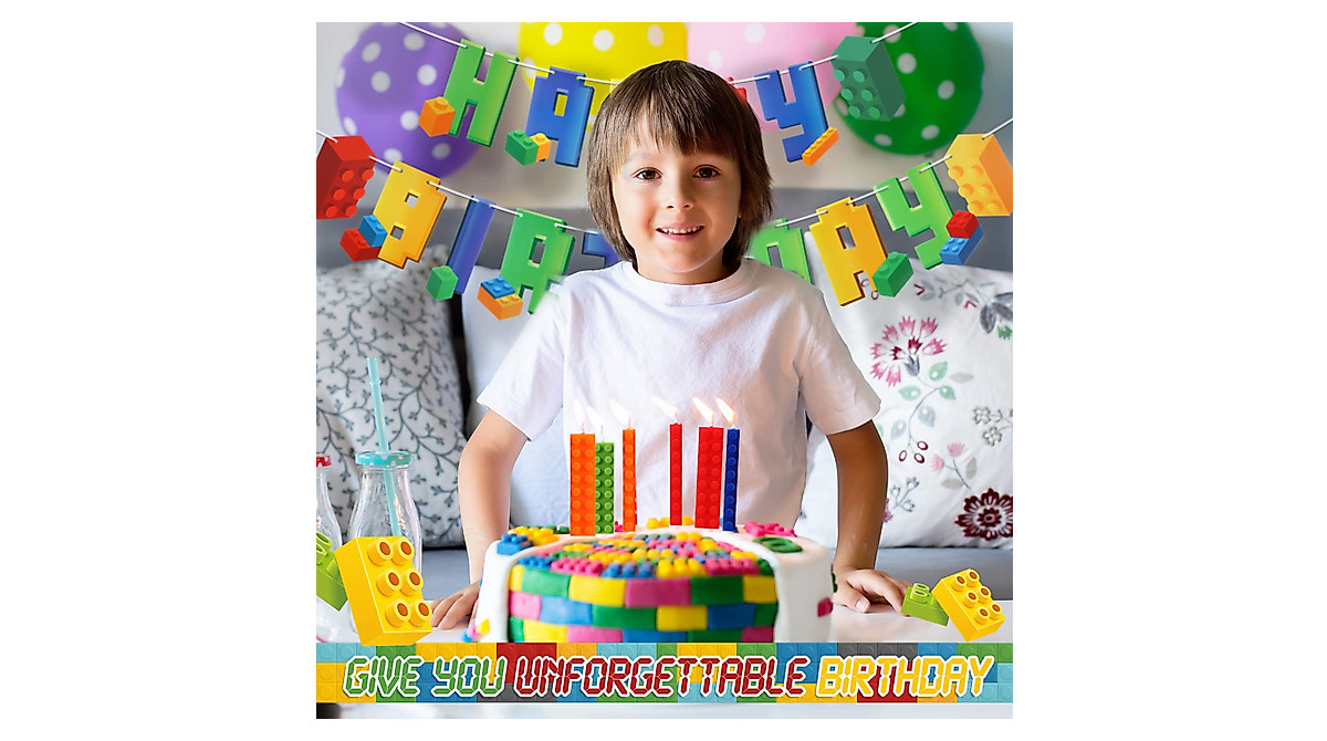 Builds and Celebrates: 32-Piece Birthday Block Party Supplies