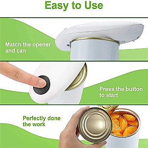 Electric Can Opener - Handheld Portable Kitchen One Touch Push Button Smooth Edge CanOpener, Cordless Food Safe Battery Operated Automatic Any Size Opener (Black)