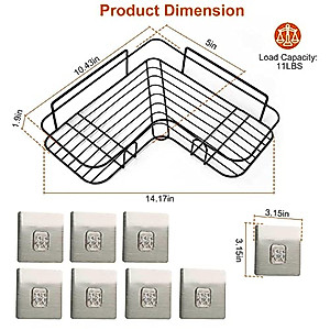 2Pcs Shower Shelf Bathroom Corner Anti-Rust Storage Holder Organizer Rack Shower Bathroom organizer Shelves Shelf Shower shelf Shower organizer Bathroom shelves Shower rack