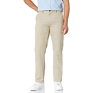 Amazon Essentials Men's Slim-Fit Wrinkle-Resistant Flat-Front Chino Pant, Khaki Brown, 34W x 32L