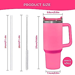 40oz Stainless Steel Tumbler with Handle Lid and Straw Insulated Coffee Mug Water Bottle Tumbler Keeps Hot and Cold Travel Cup (Azalea Red)