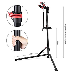 CXWXC Bike Repair Stand with Cleaner - Shop Home Bicycle Mechanic Maintenance Rack- Welded Head Height Adjustable for EBIKE Mountain Bikes and Road Bikes